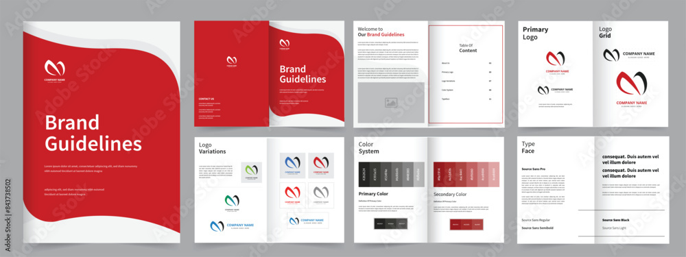 Brand guideline design template, brand guideline layout Stock Vector ...