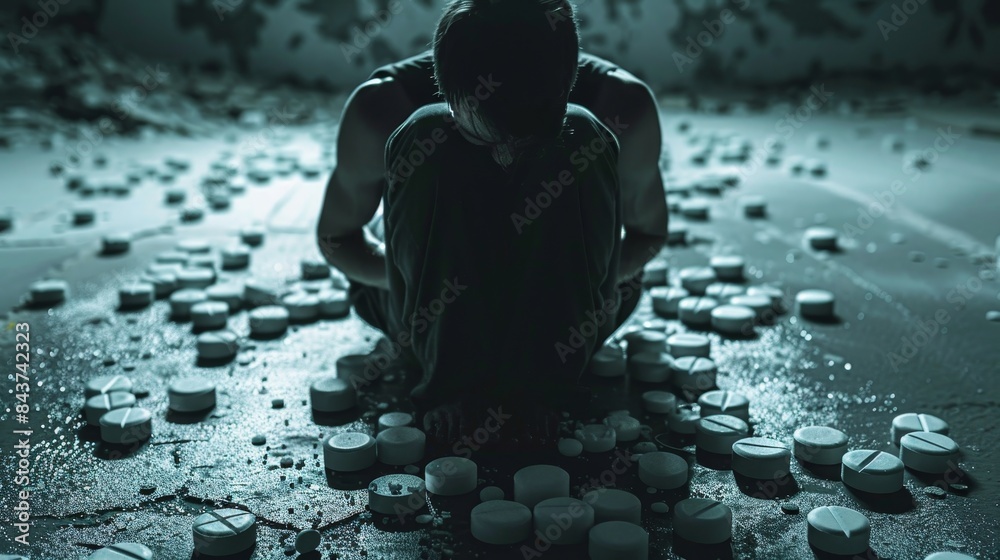 Generate an image portraying the solitude and despair of being alone ...