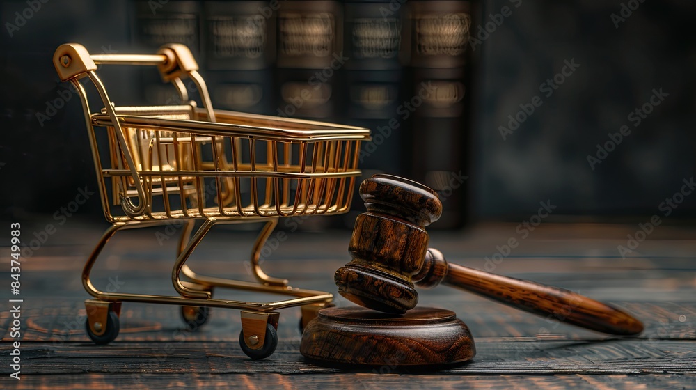 World consumer rights day march 10 Shopping cart and judge gavel for ...