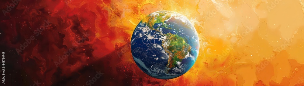 Artistic depiction of rising average temperatures around the world ...