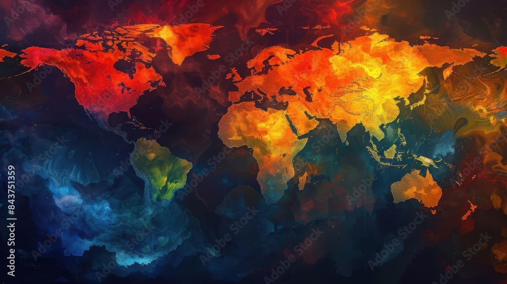 Global map showing average temperature around the world, vibrant ... Global map showing average temperature around the world, vibrant ...