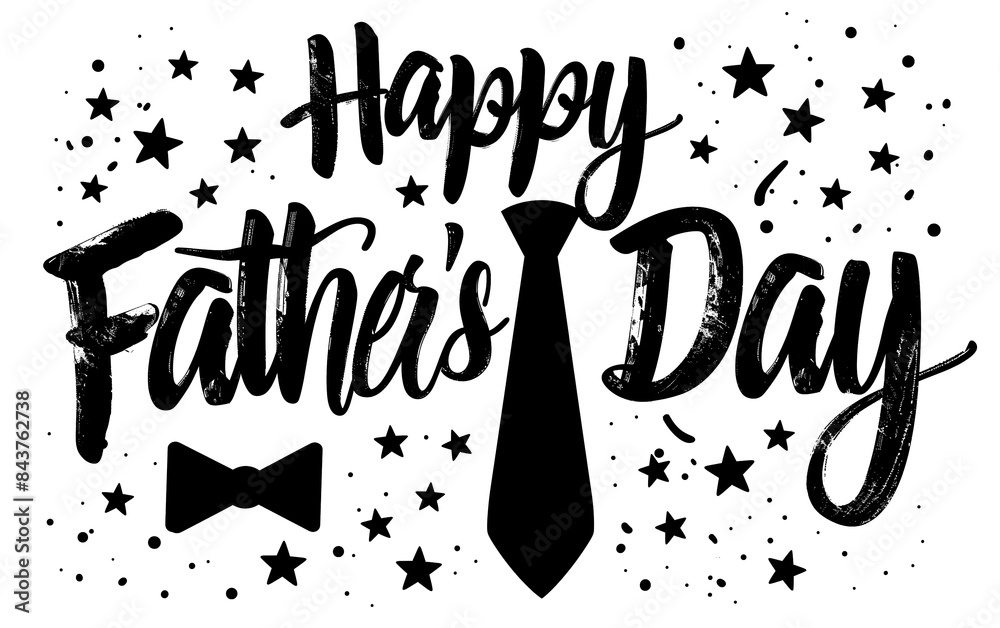 Happy Father’s Day Typography Banner with Bow Tie Design - Sale ...
