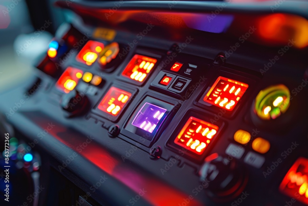 Car Dashboard Display with Warning Lights - Automotive Diagnostics and ...