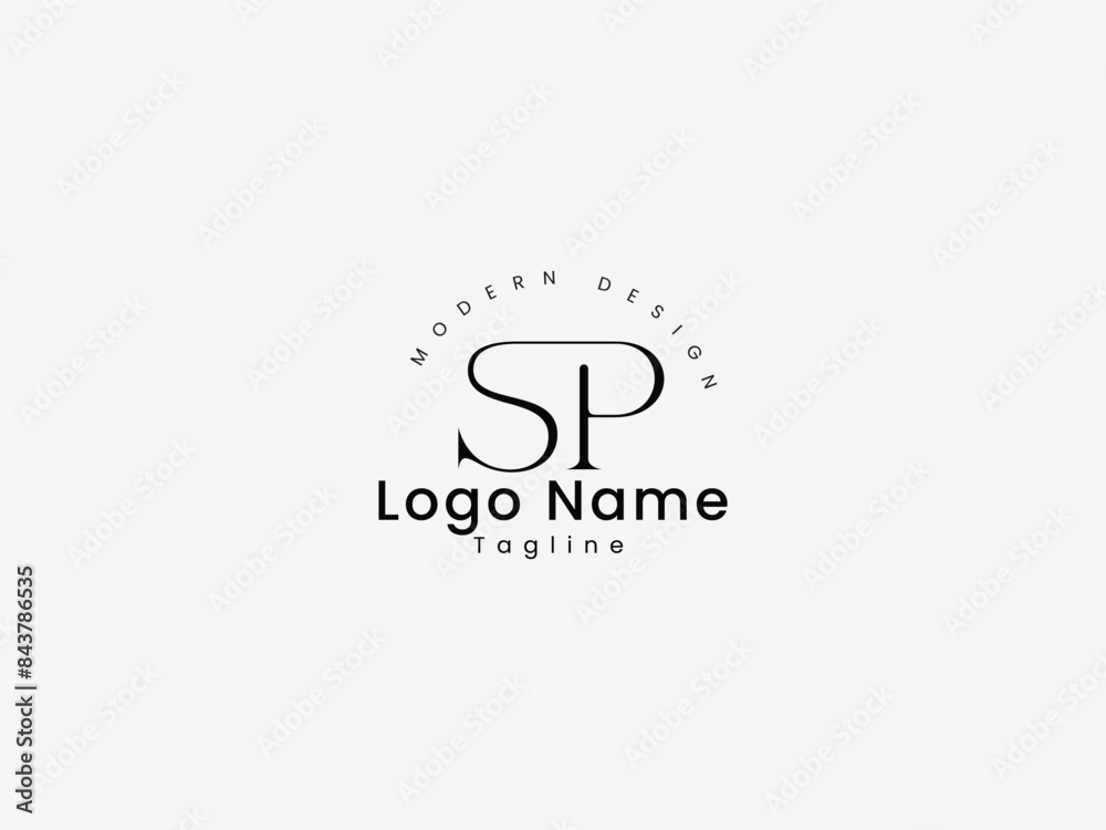 Sp logo design. Typography sp letter logo design template black color ...