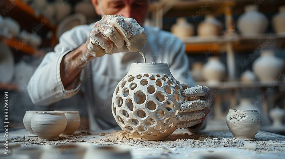 A simple clay figure being molded and refined into a detailed and ...