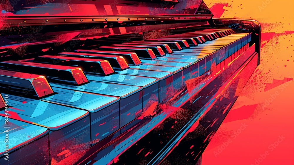 A single note being played on a piano, building into a complex and ...