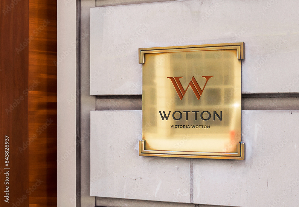 Entrance Logo Mockup Template Style Effect Wall Badge Sign Signboard ...