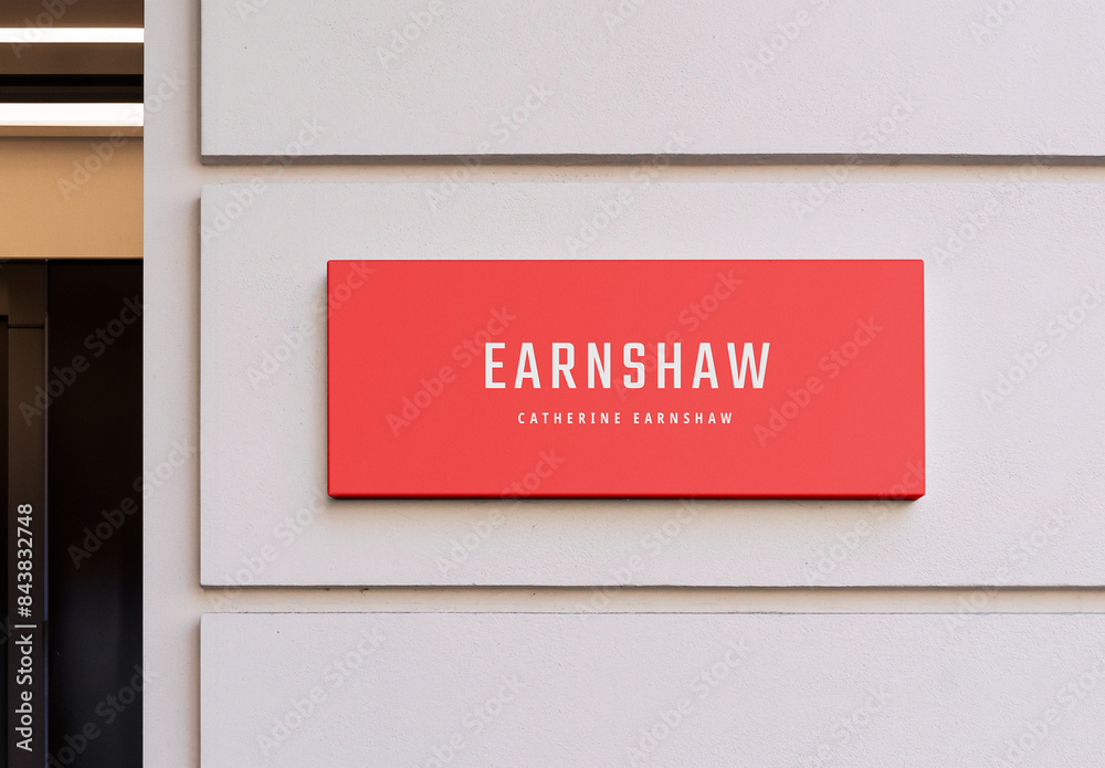 Logo Mockup Template Style Effect Wall Badge Sign Signboard Metal Text ...