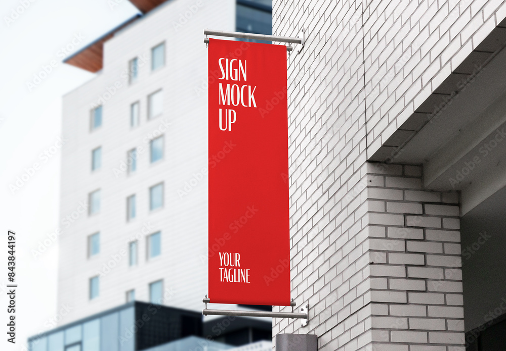 Logo Mockup Template Style Effect Wall Badge Sign Signboard Metal Text ...