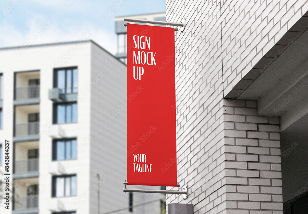 Logo Mockup Template Style Effect Wall Badge Sign Signboard Metal Text ...