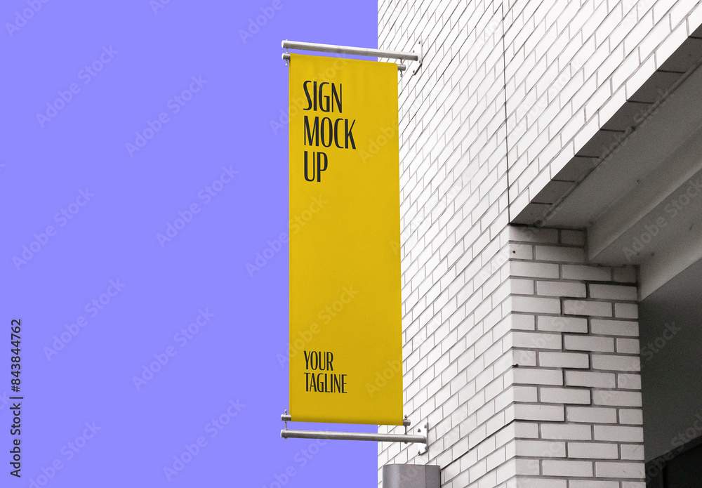 Logo Mockup Template Style Effect Wall Badge Sign Signboard Metal Text ...