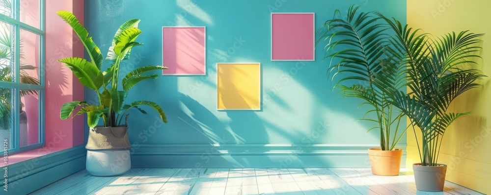 Freshstart vision board flat design side view goal setting 3D render ...