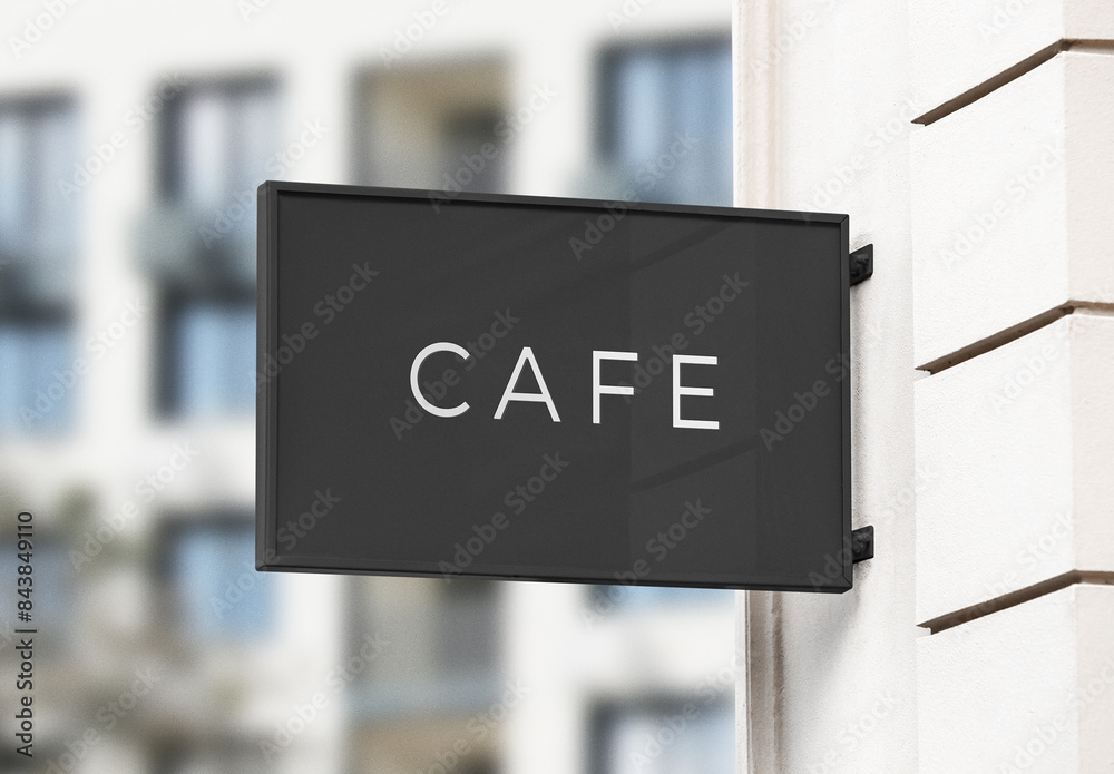 Logo Mockup Template Style Effect Wall Badge Sign Signboard Metal Text ...