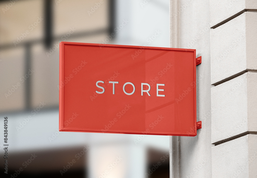 Logo Mockup Template Style Effect Wall Badge Sign Signboard Metal Text ...
