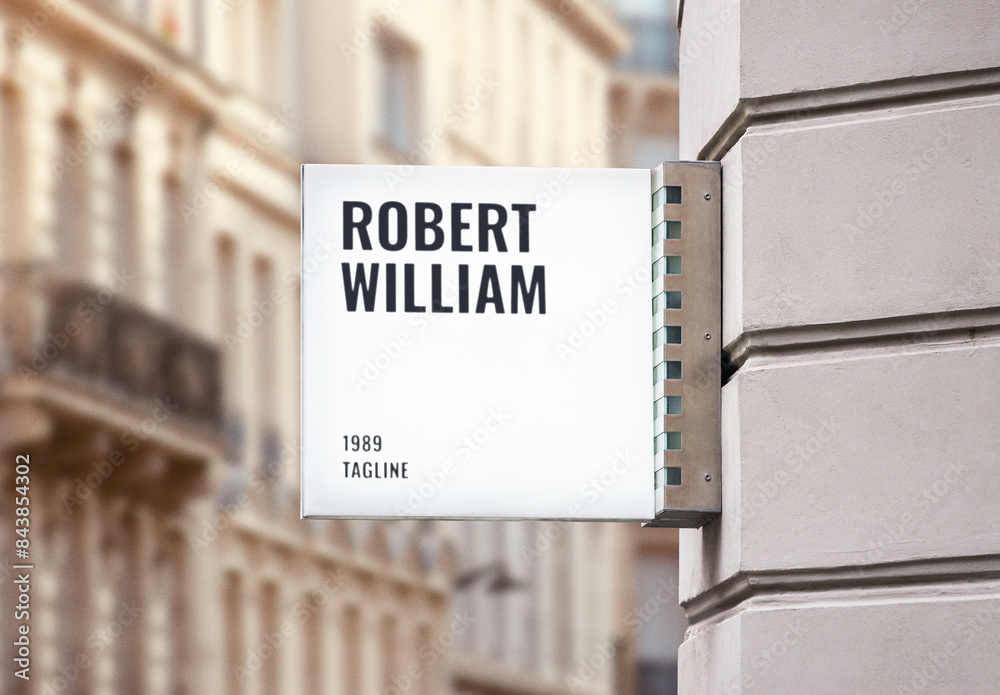Logo Mockup Template Style Effect Wall Badge Sign Signboard Metal Text ...