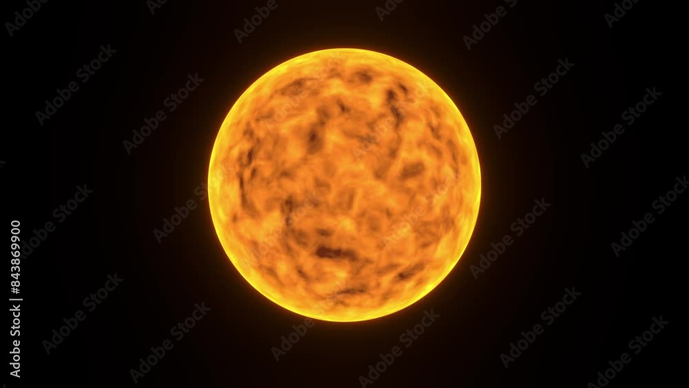 sun surface astronomy on black background 3d animation loop. Can be ...