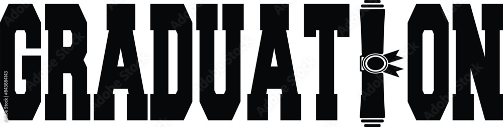 Graduation typography clip art design on plain white transparent ...