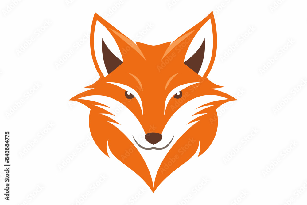 Stylized fox head icon vector. Stylized fox head. Vector silhouette isolated on white background ...