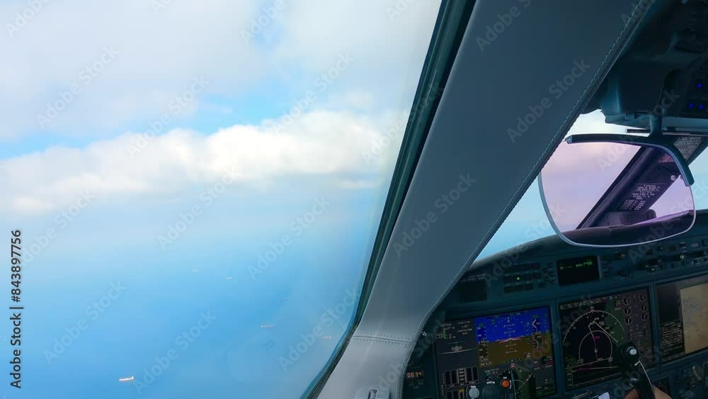Cockpit View Of Pilot And Co-Pilot In The Cockpit Of A Private Jet Plan ...