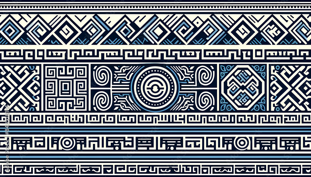 Horizontal pattern of traditional Greek ornament, featuring geometric ...