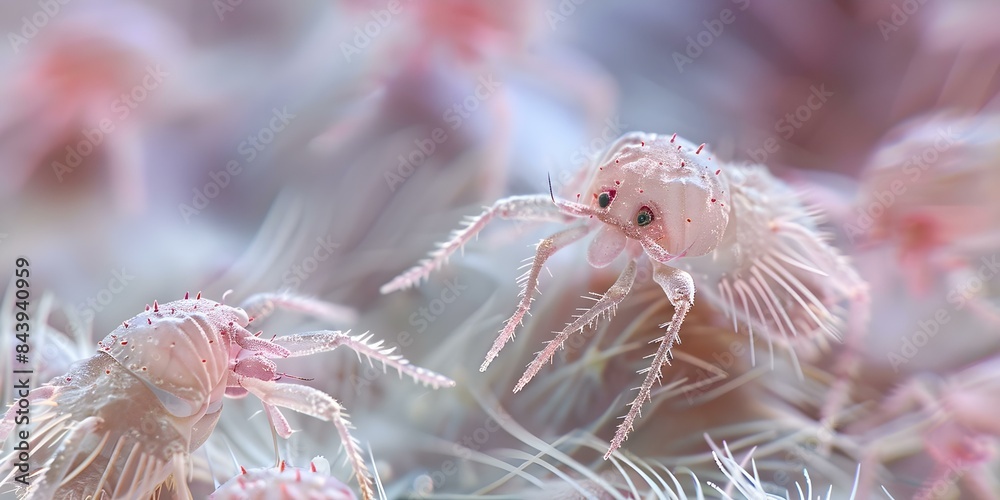 Microscopic view of dust mites on fabric showcasing anatomy and ...