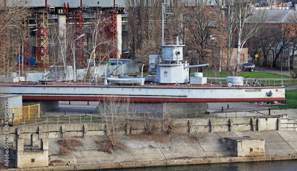 River monitor "Zheleznyakov" is a memorial ship. Armored coastal ...
