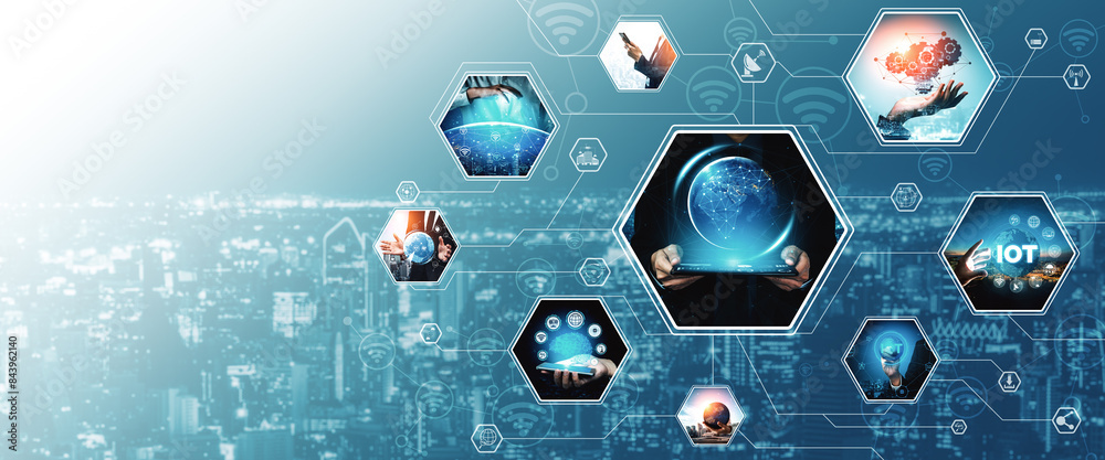 Communication technology , smart connection IOT and people network ...