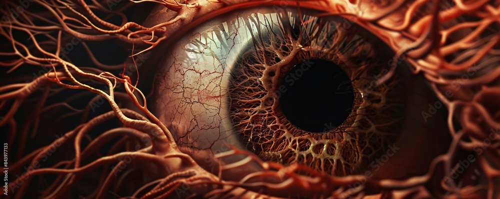Captivating image of human eyes featuring intricate root patterns and ...