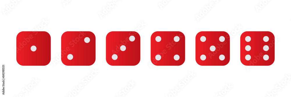 Red Dice icon, vector, sign and symbol isolated on white background ...
