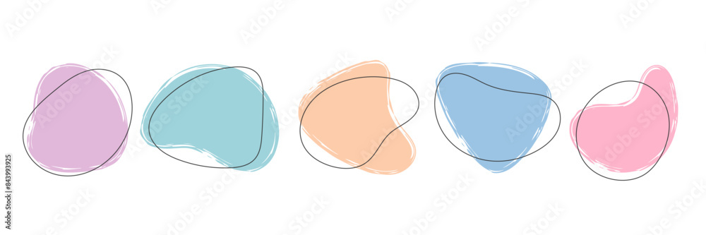 Cute highlight abstract text box set. Deformed organic geometric shape ...