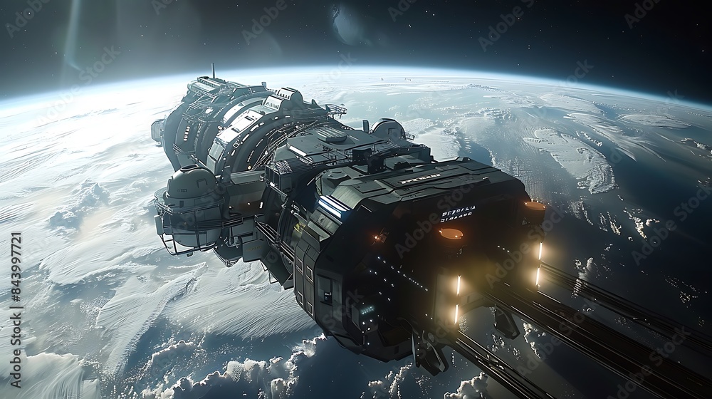 space elevator terminal on Earth where passengers board capsules for ...