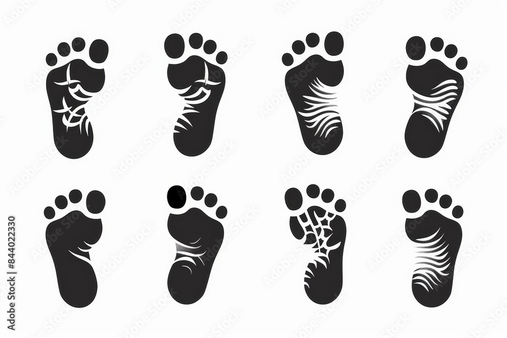 Footprint icon, aliens foot print symbol, humanoids barefoot sprint ...