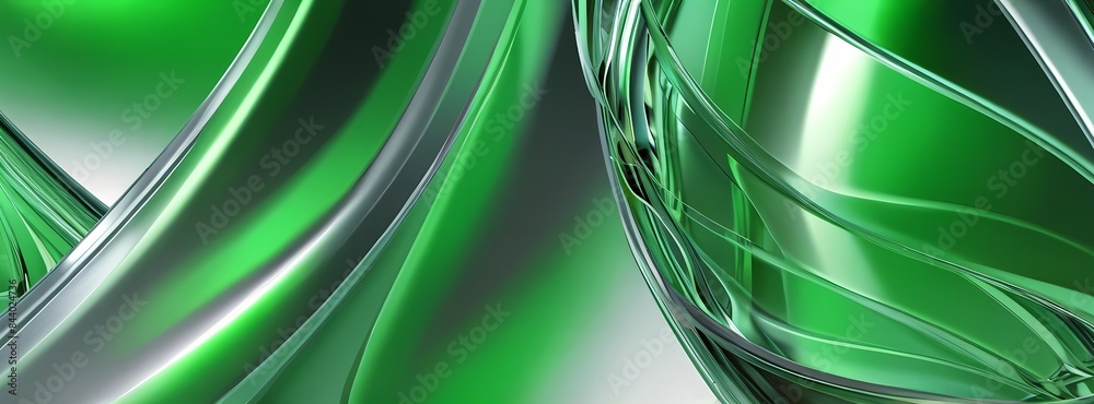 Bright shiny liquid chrome waves background, shiny and lustrous green ...