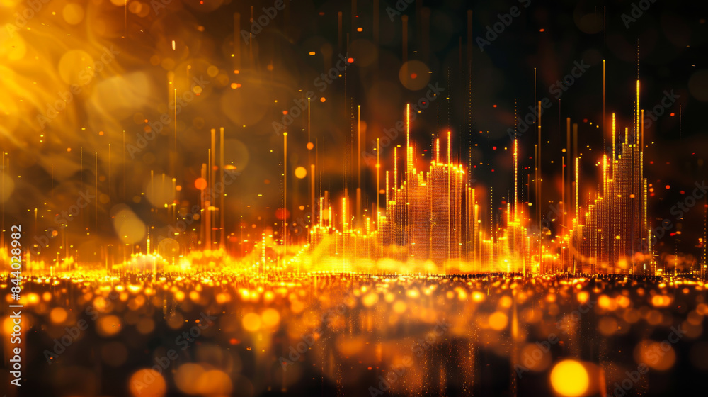 Gold price trend chart. Modern diagram with special effects. Concept of ...