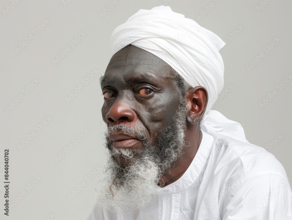 Man dark skin wearing skinny old man with beard, full body short, old ...
