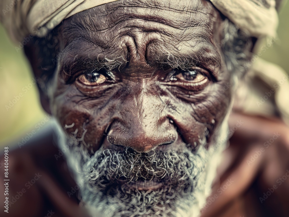 Man dark skin wearing skinny old man with beard, full body short, old ...