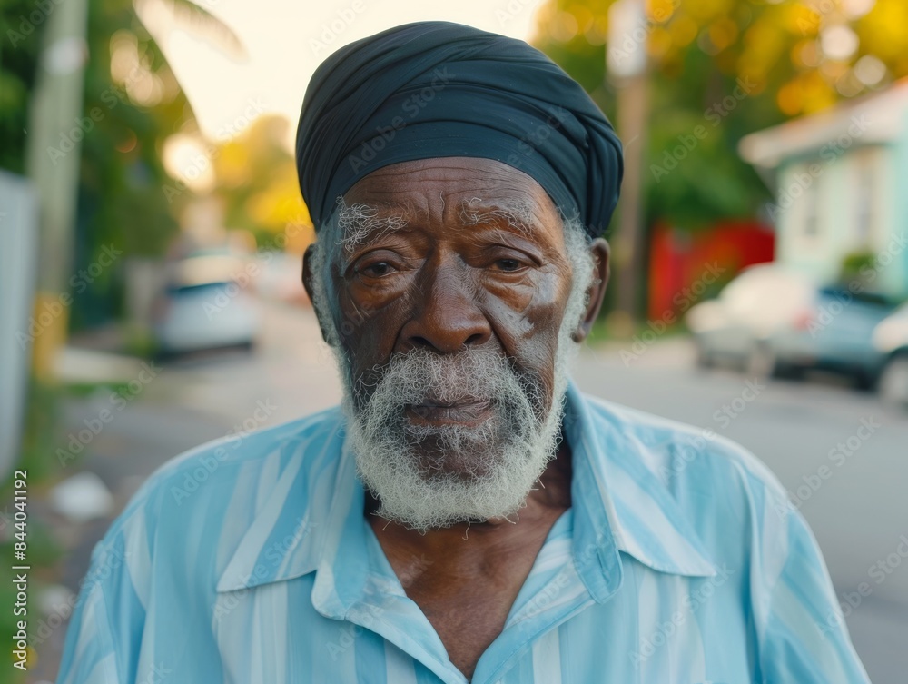 Man dark skin wearing skinny old man with beard, full body short, old ...