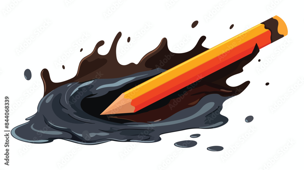 Broken crayon black icon. Clipart image isolated on Stock Vector ...