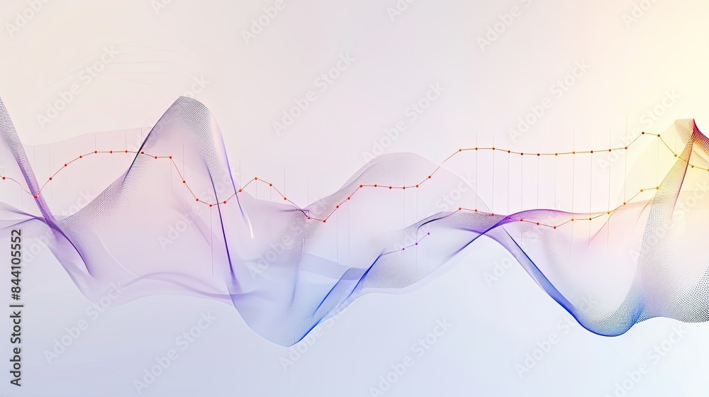 Stylish line chart with soft gradients and smooth curves, set against a ...
