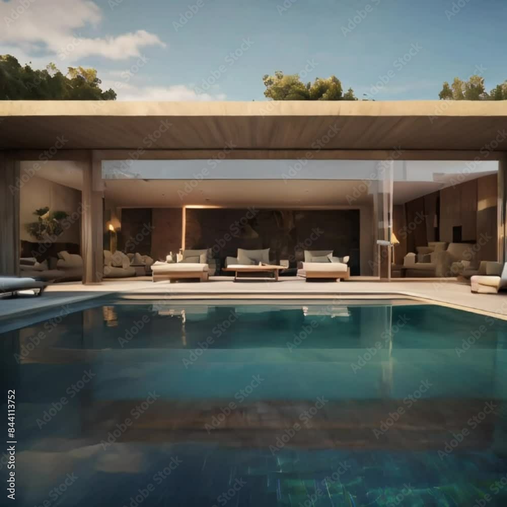 Luxury swimming pool, millionaire billionaire resort rest house with ...