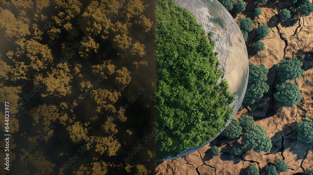 Dry and green sides of the earth: A contrasting image of one half of ...