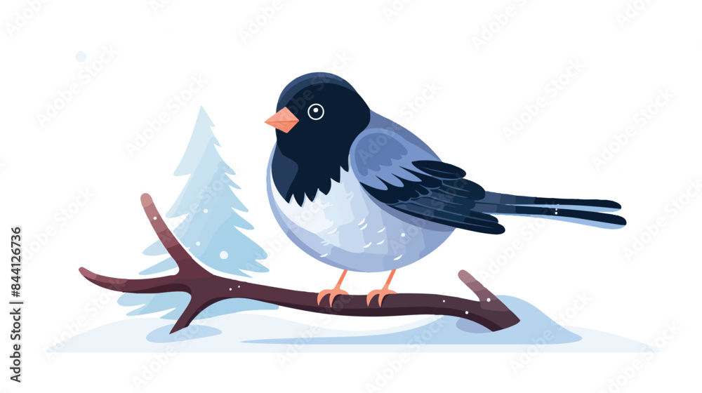 Junco bird clipart isolated vector illustration. 2d Stock Vector ...