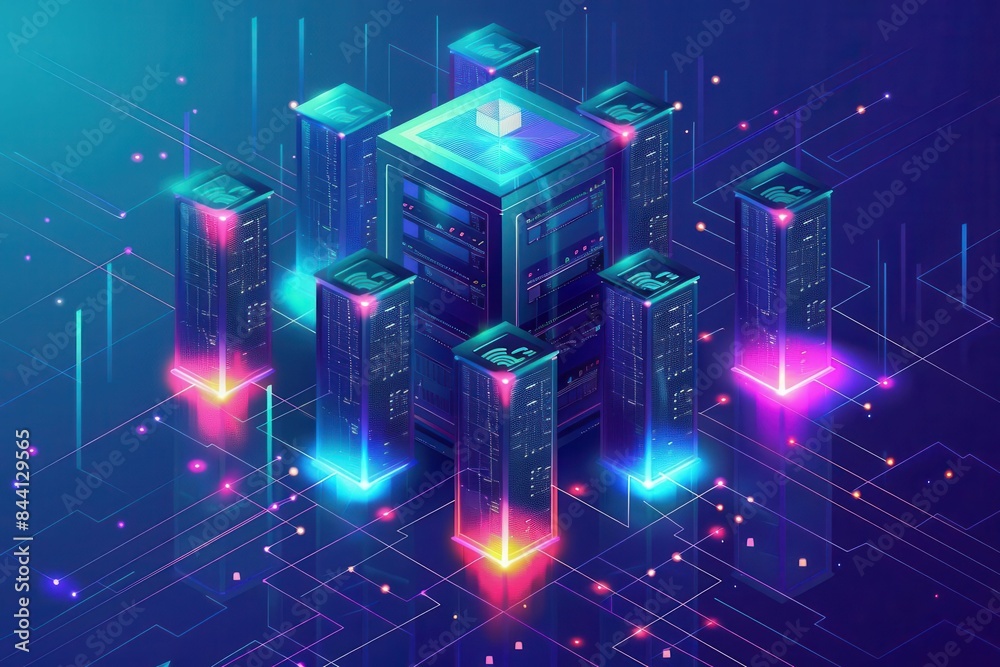 data center with servers modern highquality 4k illustration ai data centers concept Stock ...