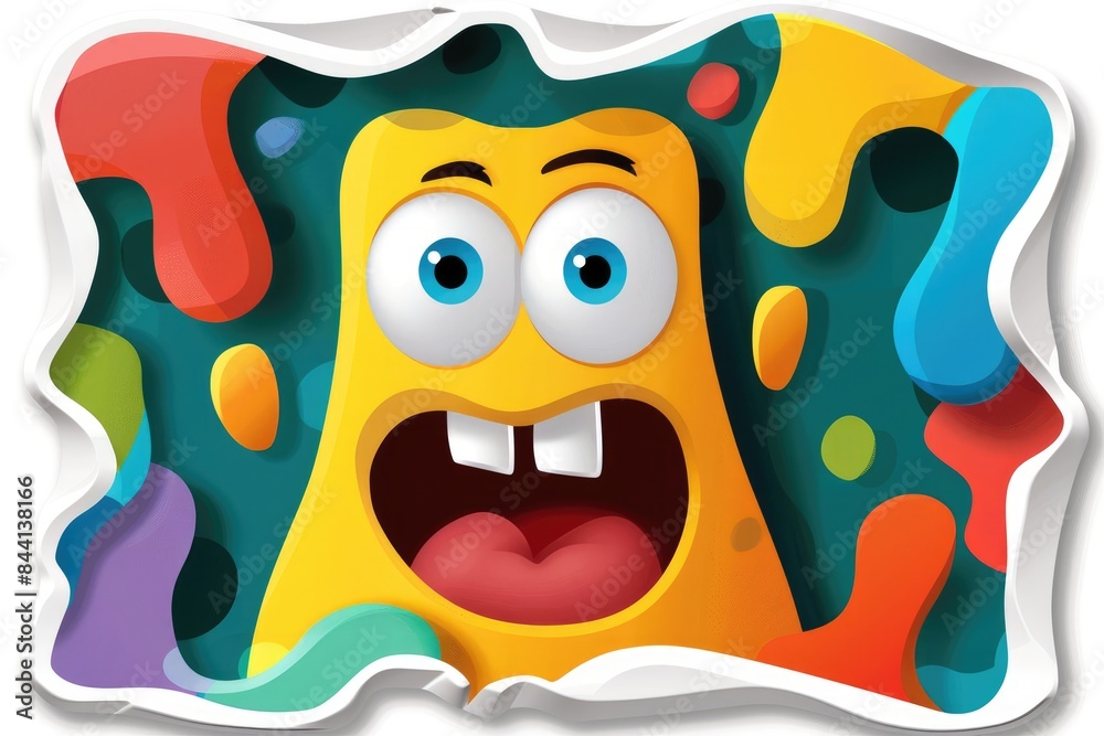 Groovy cartoon sticker hippy, vibrant, retro inspired design exuding a ...