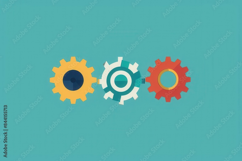workflow icon in flat style gear representing effective process ...