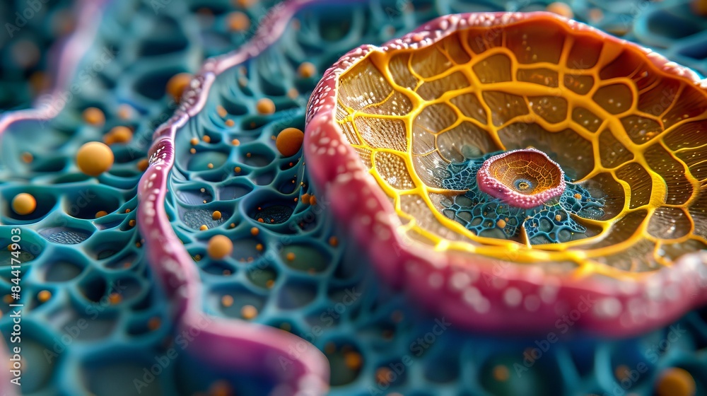 Plant cell structure in the style of Nikon D850, macro photography, 32k ...