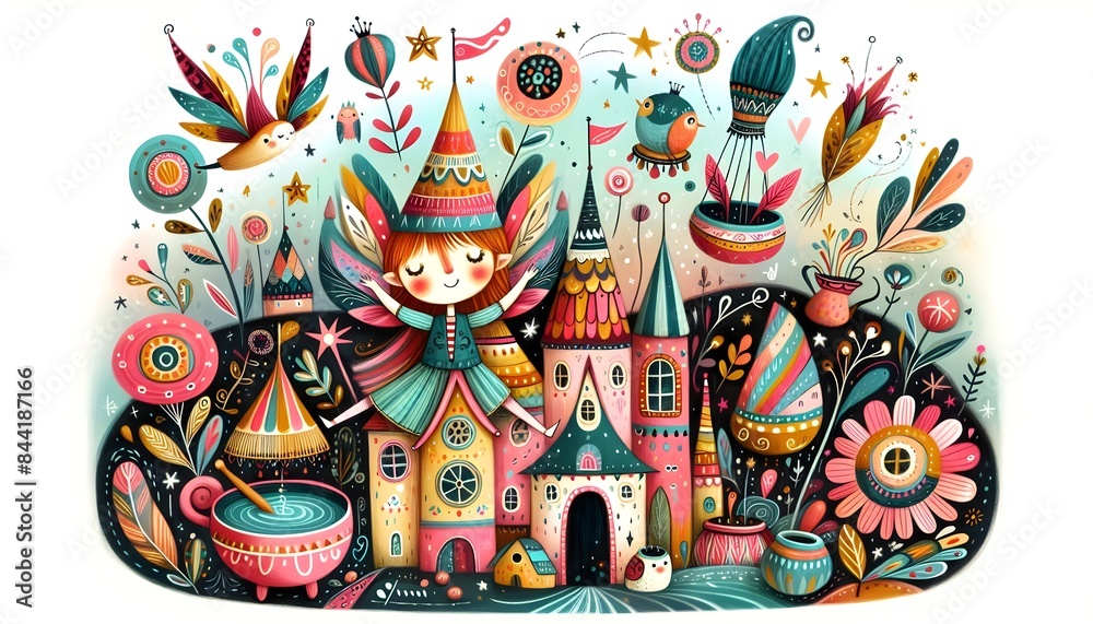 ilustración infantil, wallpaper, cuento de hadas, fantasía, variopinto ...