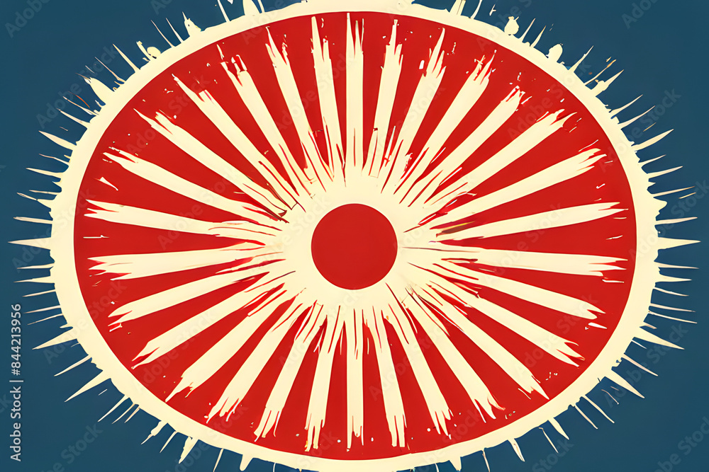 This vintage vector pattern features bold red and white stripes ...