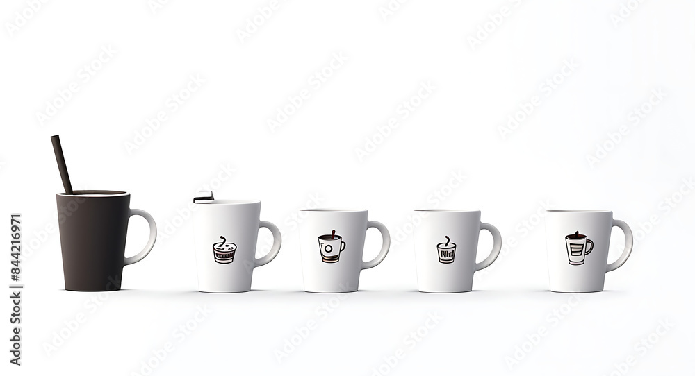 Minimalistic 2d Plain Coffee cup or mug graphics for a logo or a t ...