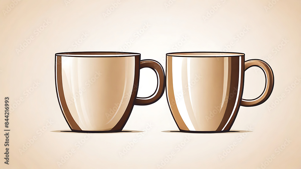 Minimalistic 2d Plain Coffee cup or mug graphics for a logo or a t ...